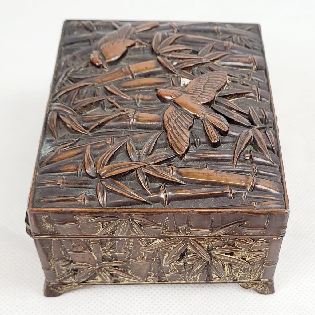 19th Century Japanese White Metal Silver Casket - Sally Antiques