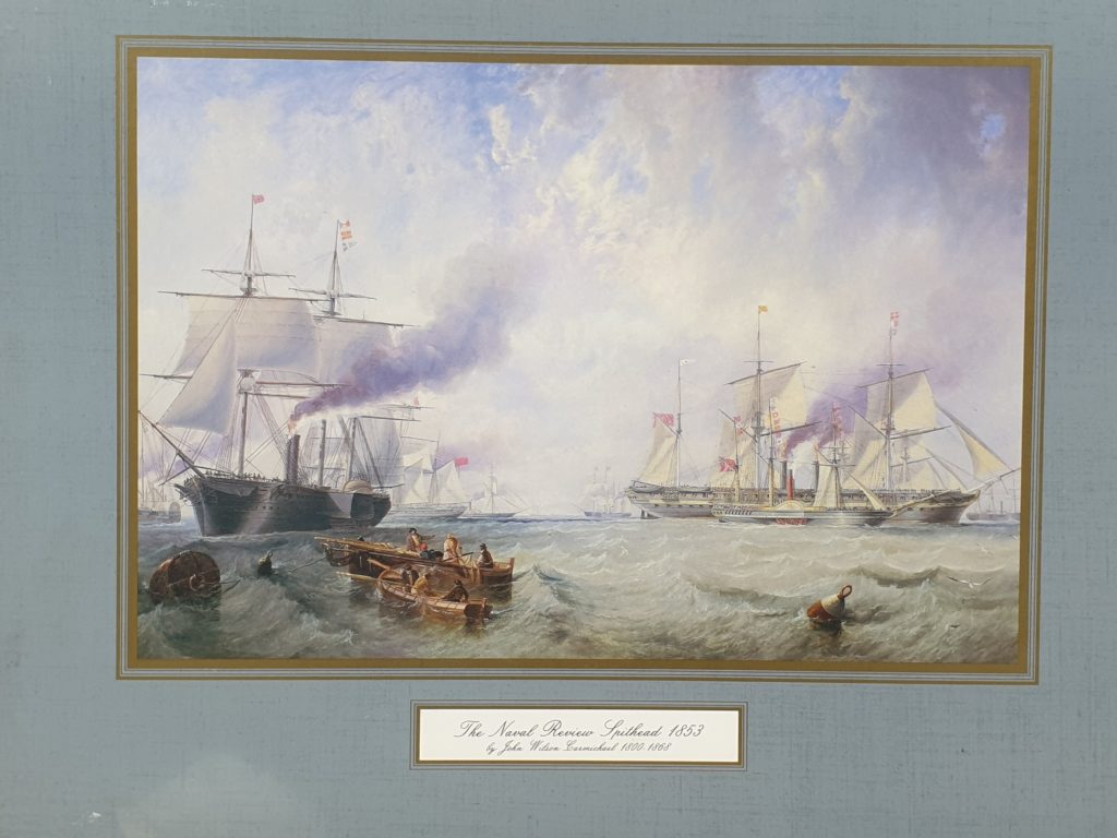 Framed Naval Review Spithead 1853 Print - Sally Antiques