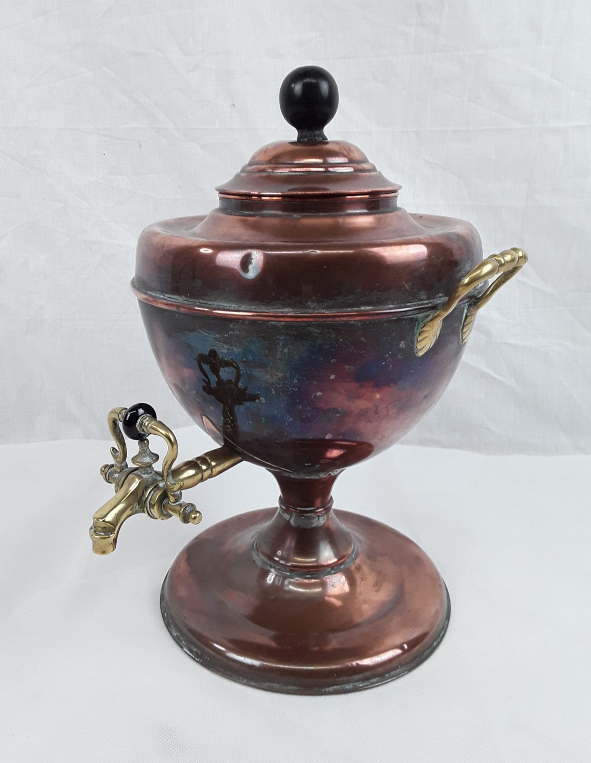 Victorian Copper & Brass Hot Water Urn - Samovar - Sally Antiques