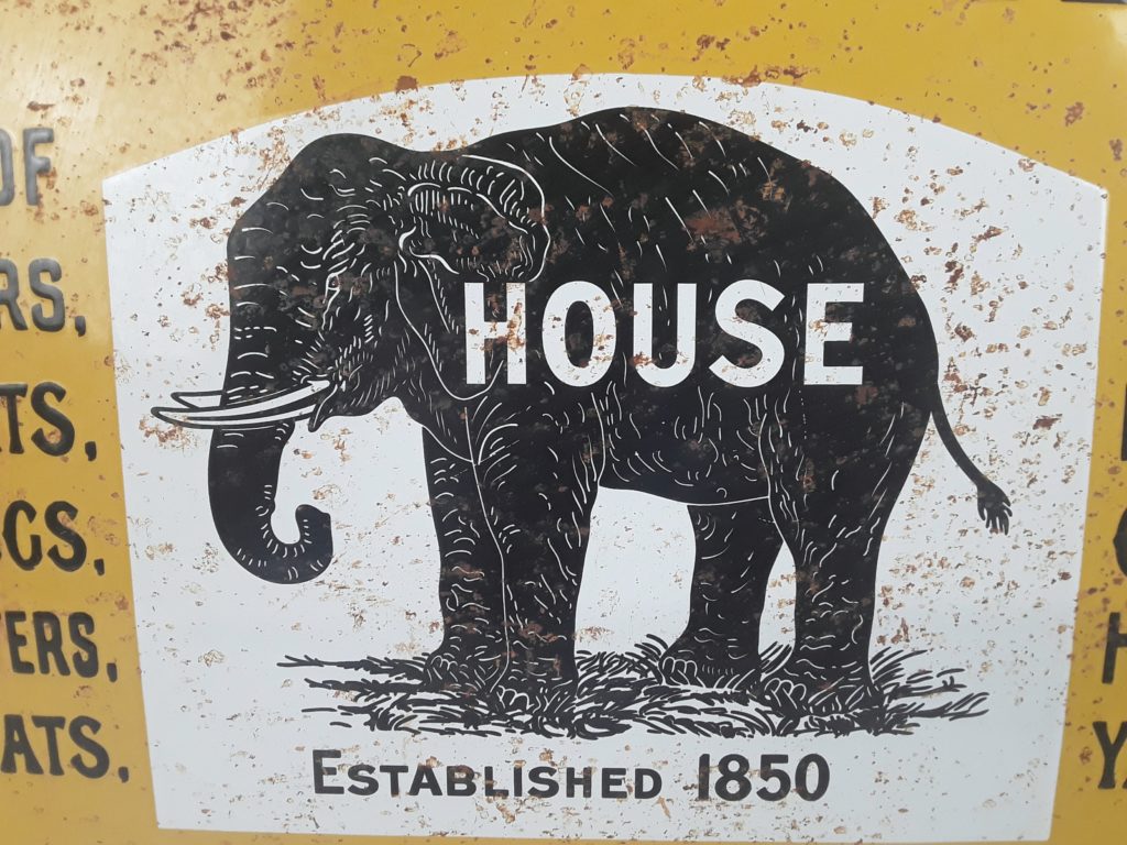 J. W. Elvery & Co Of Dublin, Cork And London Elephant Enamel On Tin ...