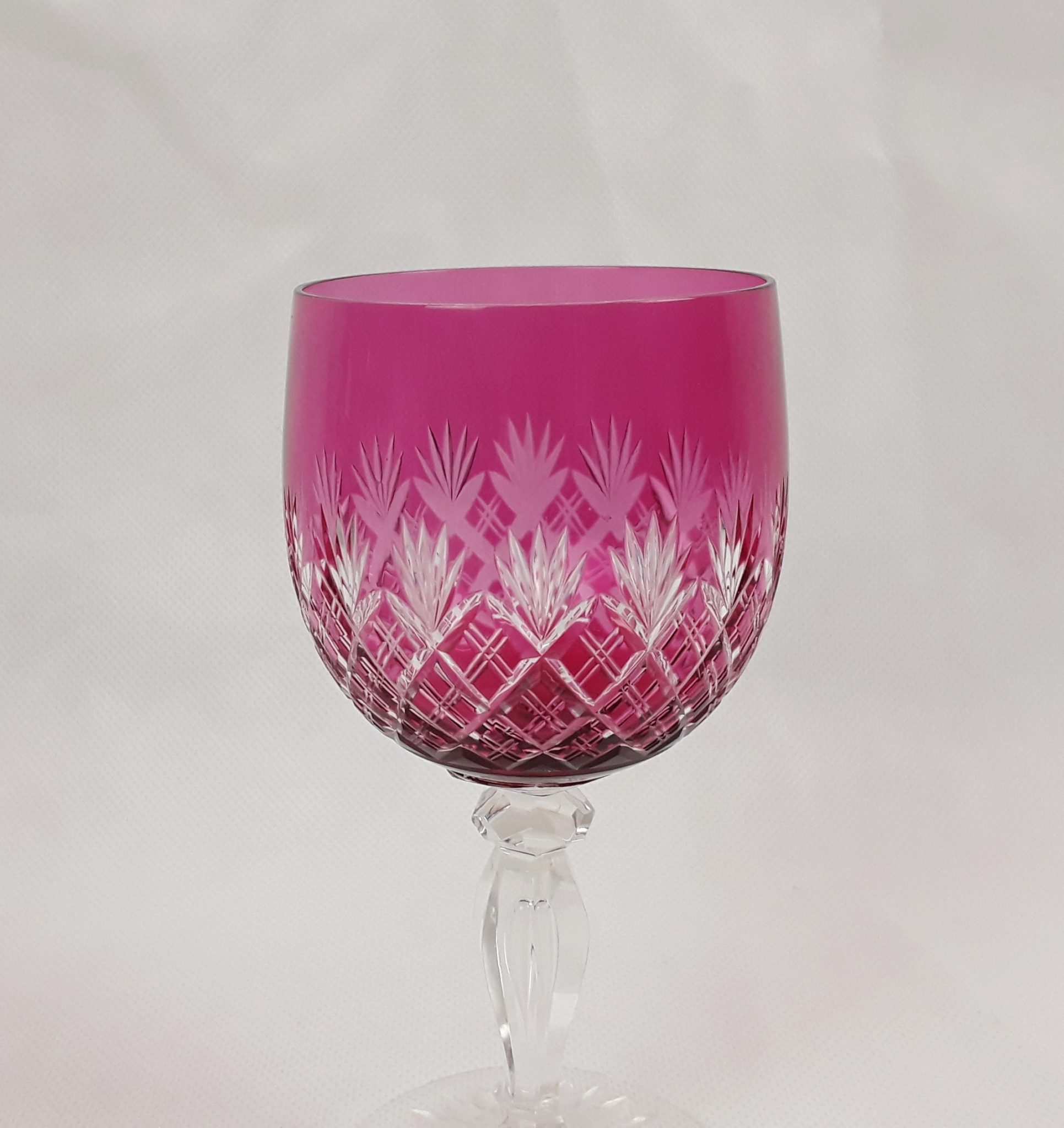 Saint Loius Cranberry Wine Glass - Sally Antiques