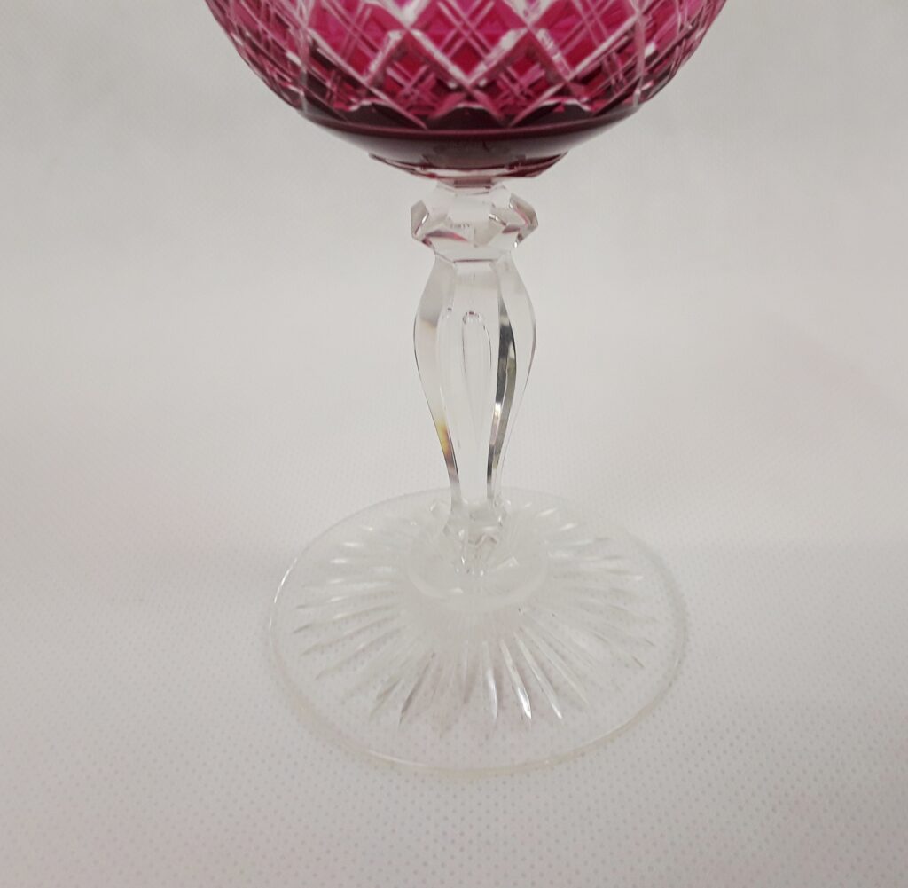 Saint Loius Cranberry Wine Glass - Sally Antiques