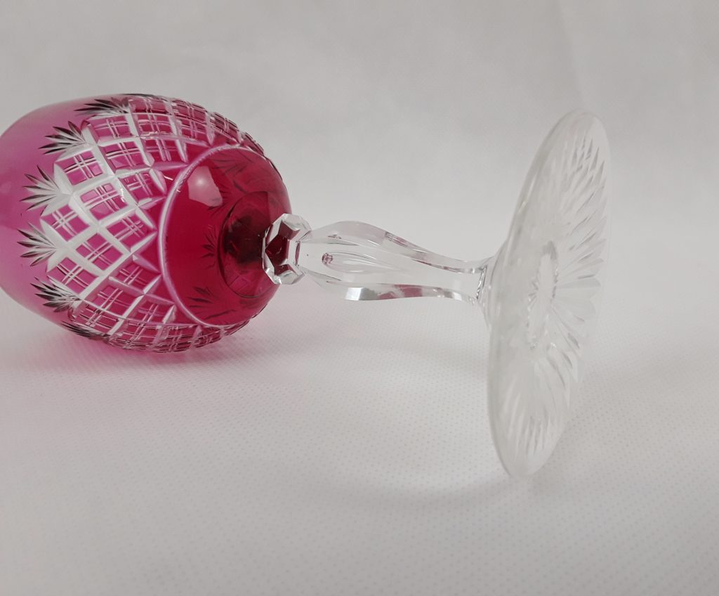 Saint Loius Cranberry Wine Glass - Sally Antiques