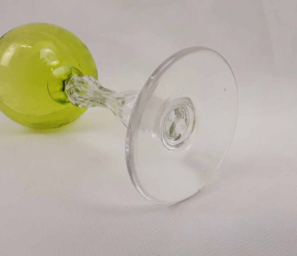 Saint Louis Green Mikado Pattern Wine Glass - Sally Antiques