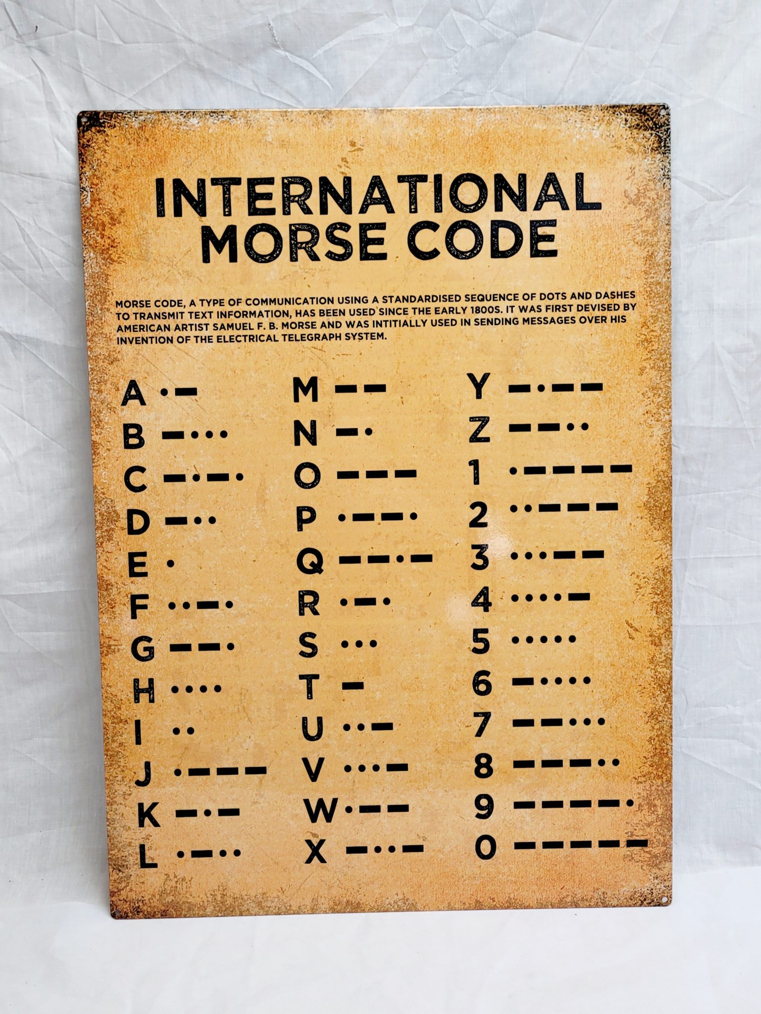 Vintage Morse Code Tin Sign - Sally Antiques