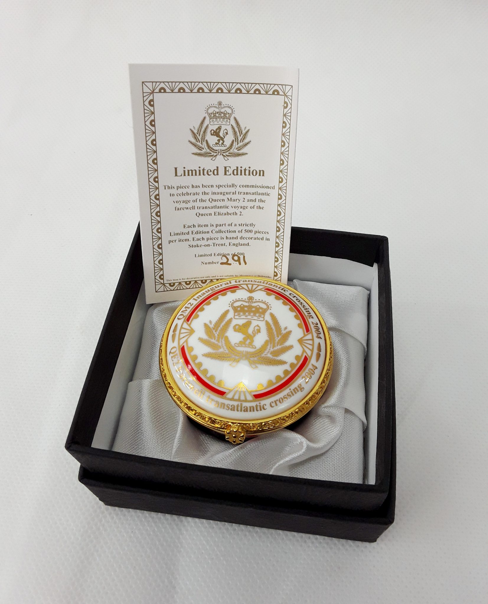 RMS Queen Mary 2 & Queen Elizabeth 2 Limited Edition Pill Box 291/500 ...