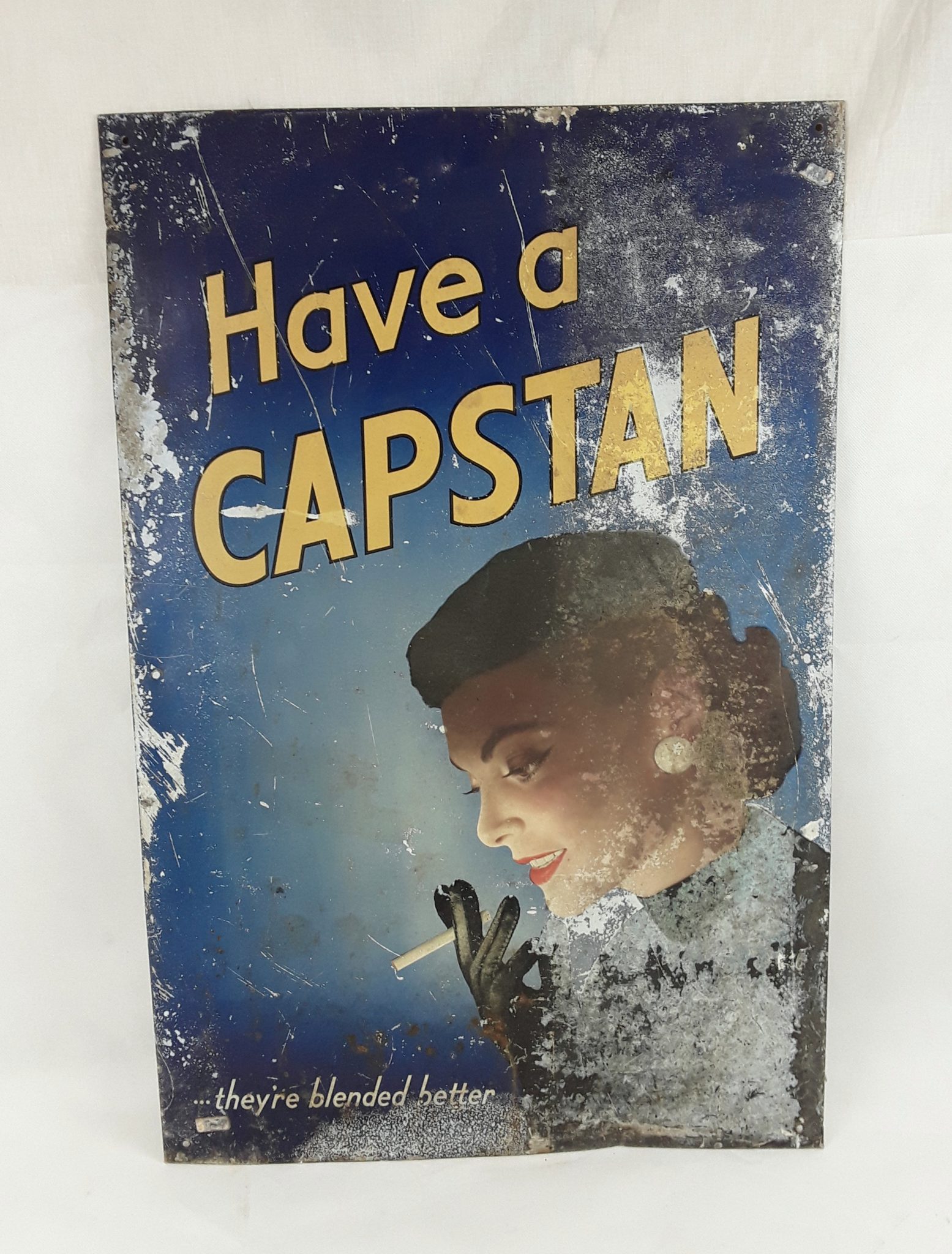 1930’s Capstan Cigarettes Tin Advertising Sign - Sally Antiques