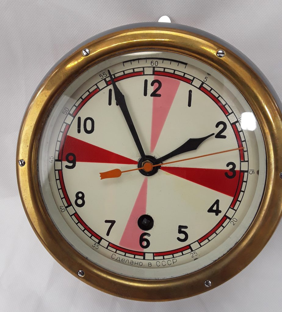 USSR Soviet Ship Or Submarine Bulkhead Clock - Sally Antiques