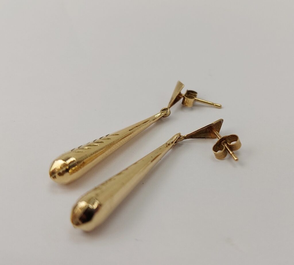 9ct Yellow Gold Drop Style Earrings - Sally Antiques