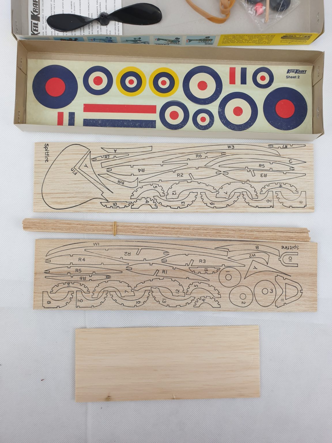 Keil Kraft Spitfire Balsa Wood Kit - Sally Antiques