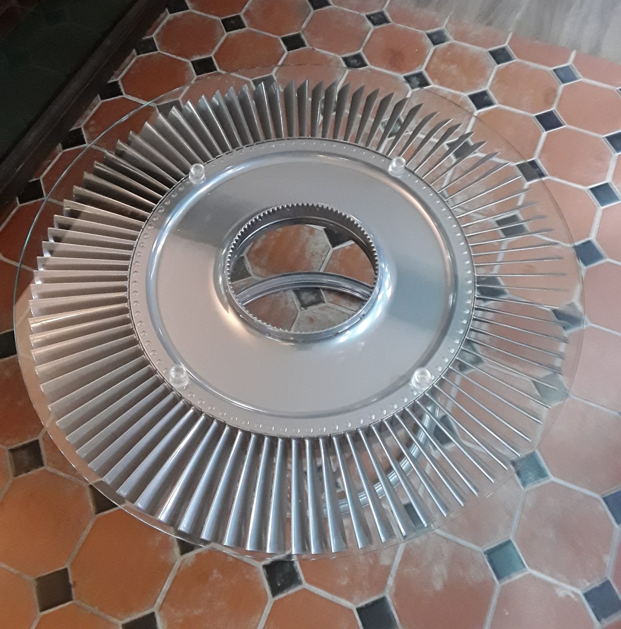 RAF Canberra Aircraft Engine Fan Upcycled Table - Sally Antiques
