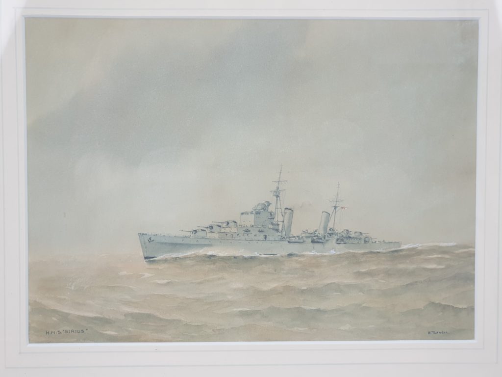 HMS Sirius Dido Class Light Cruiser Watercolour By Eric Tufnell ...