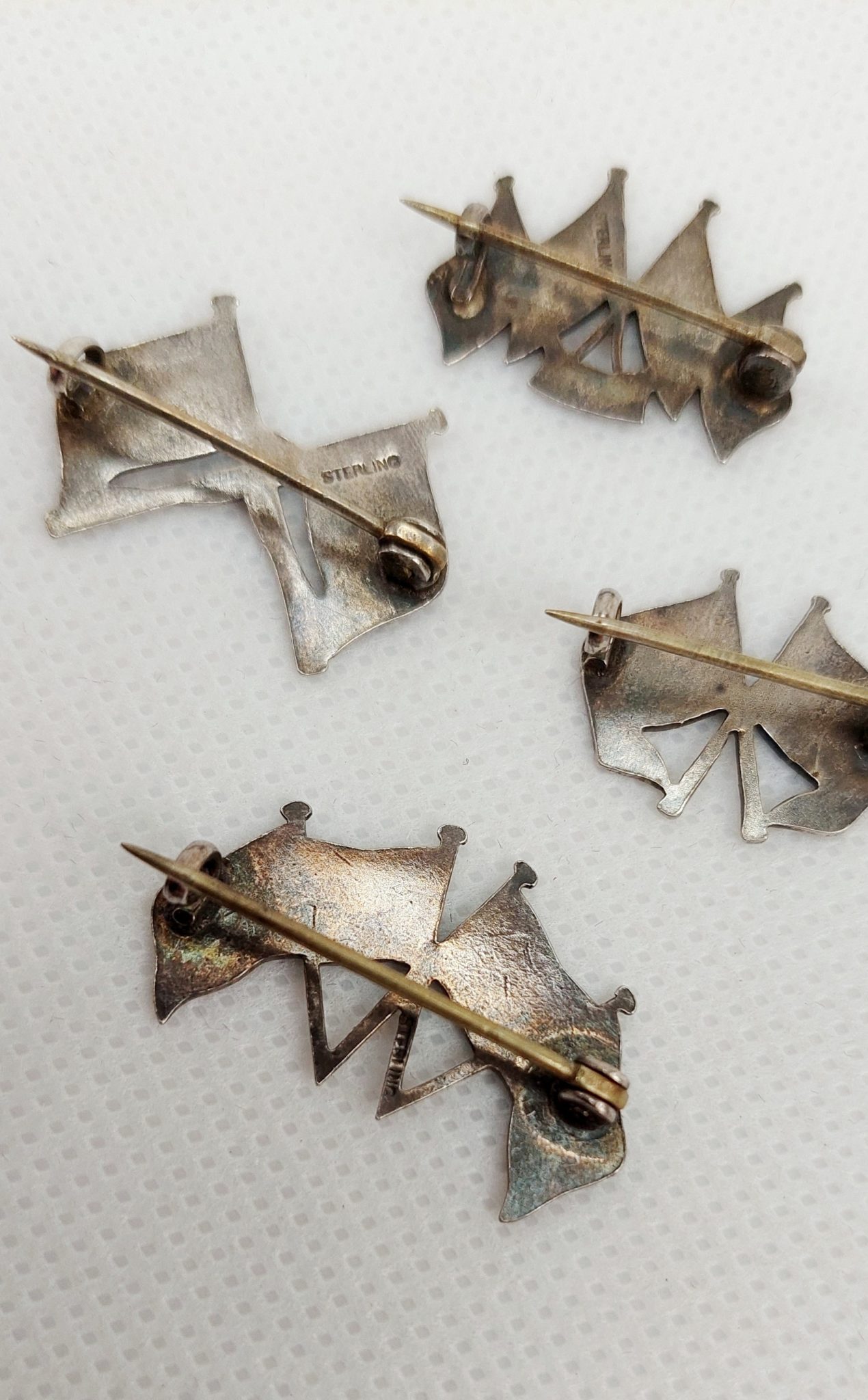 WW1 Allied Nations Sterling Silver Flag Pins - Sally Antiques
