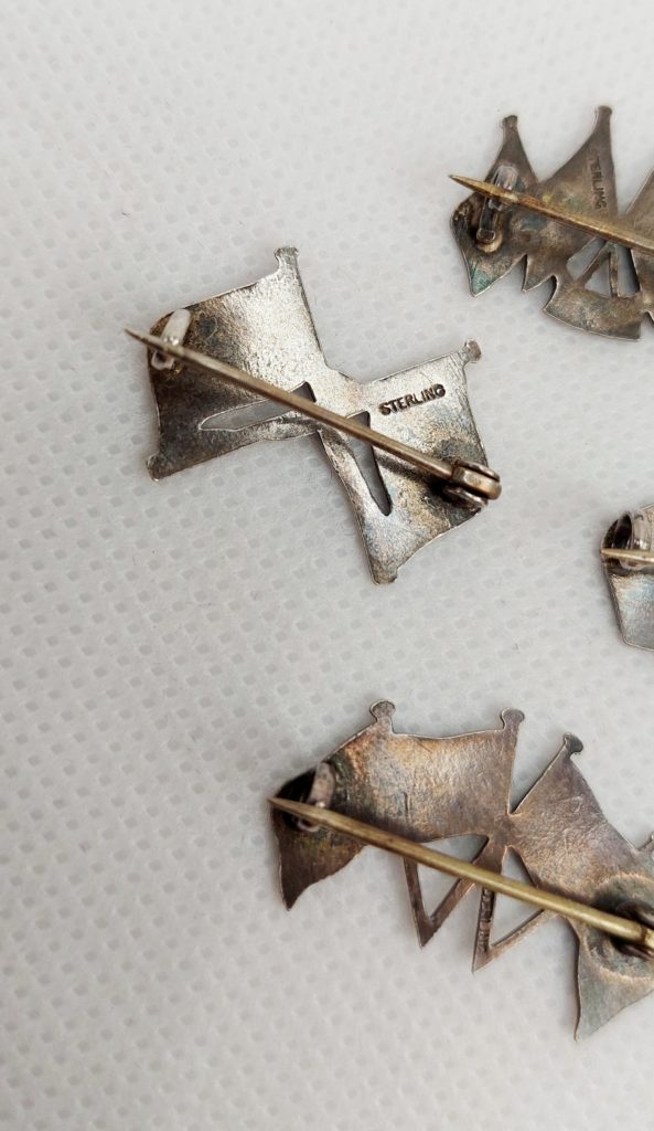 WW1 Allied Nations Sterling Silver Flag Pins - Sally Antiques