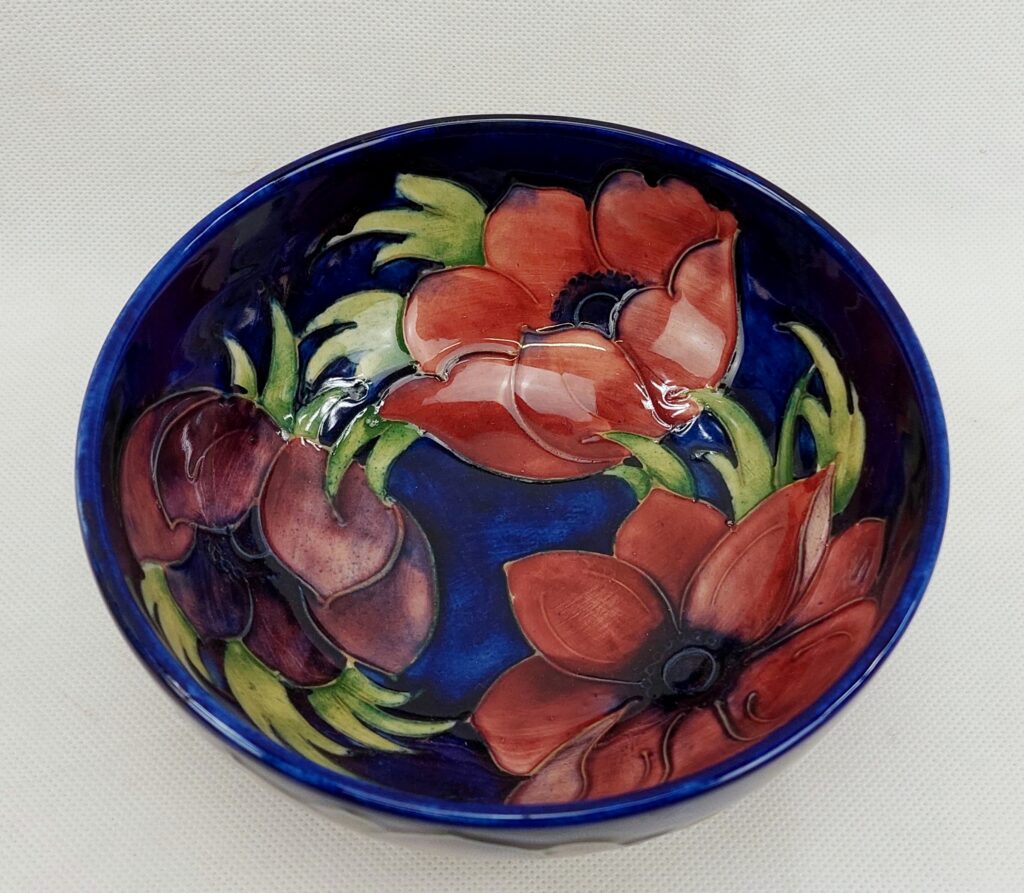 Circa 1950 Moorcroft Anemone Pattern Footed Bowl* - Sally Antiques