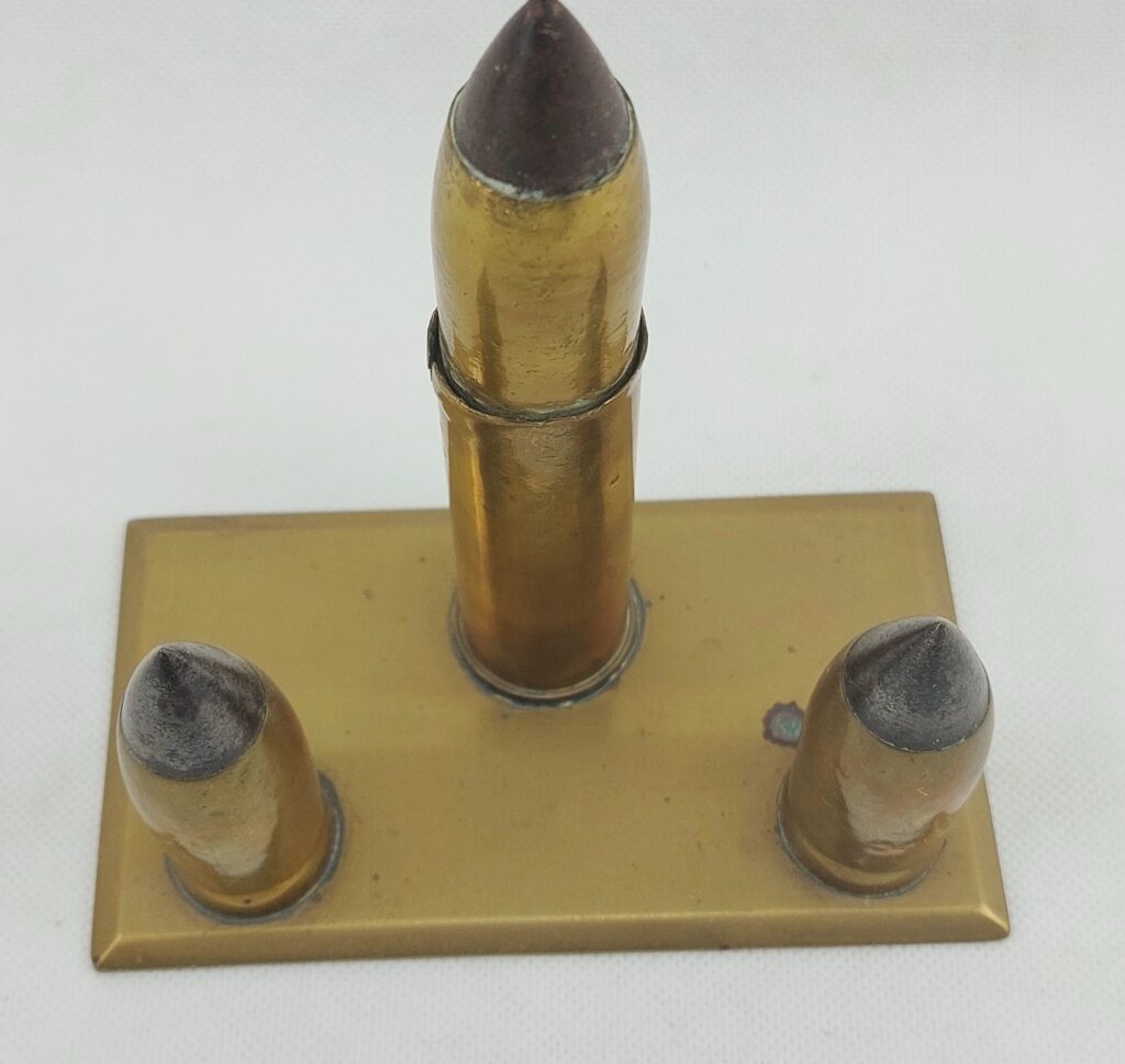 WW2 Trench Art Desk Stand Of Three Cannon Shells On A Brass Base ...