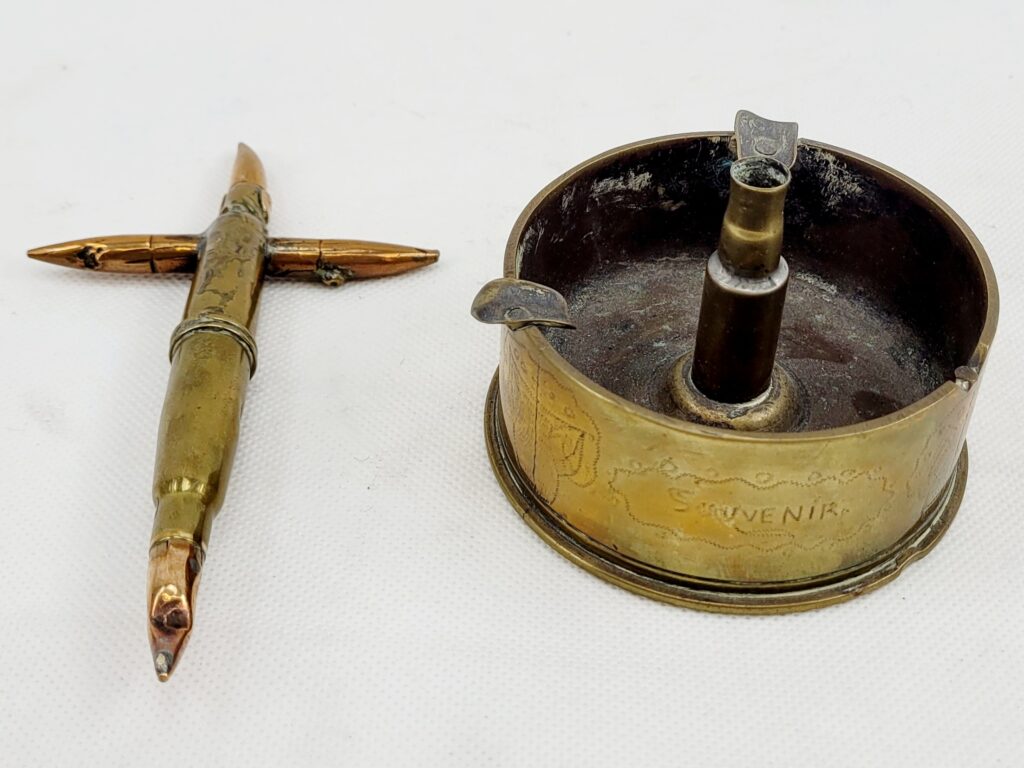 WW1 Trench Art Shell Case And Bullet Ashtray - Sally Antiques