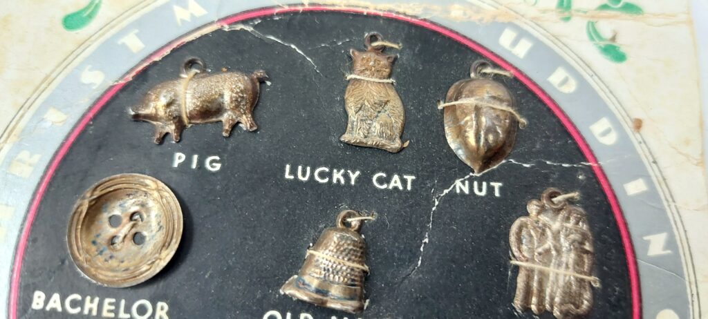 Set of 9 Sterling Silver Christmas Pudding Charms on Original Card ...