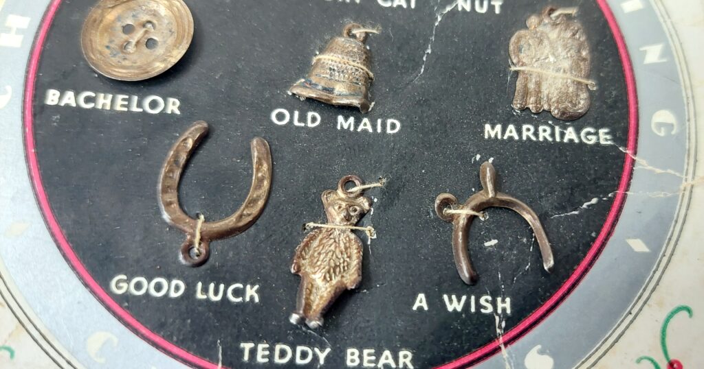 Set of 9 Sterling Silver Christmas Pudding Charms on Original Card ...