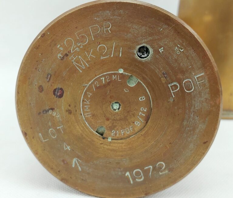 1972 Dated 25 Pounder Artillery Shell Case - Sally Antiques