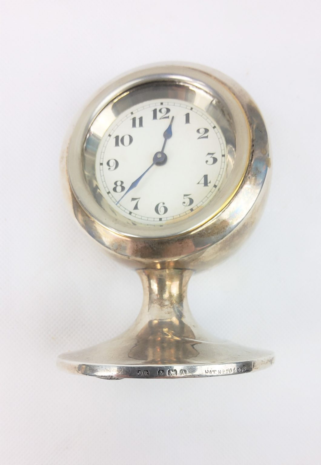 Birmingham 1925 Silver Art Deco Table Clock - Sally Antiques