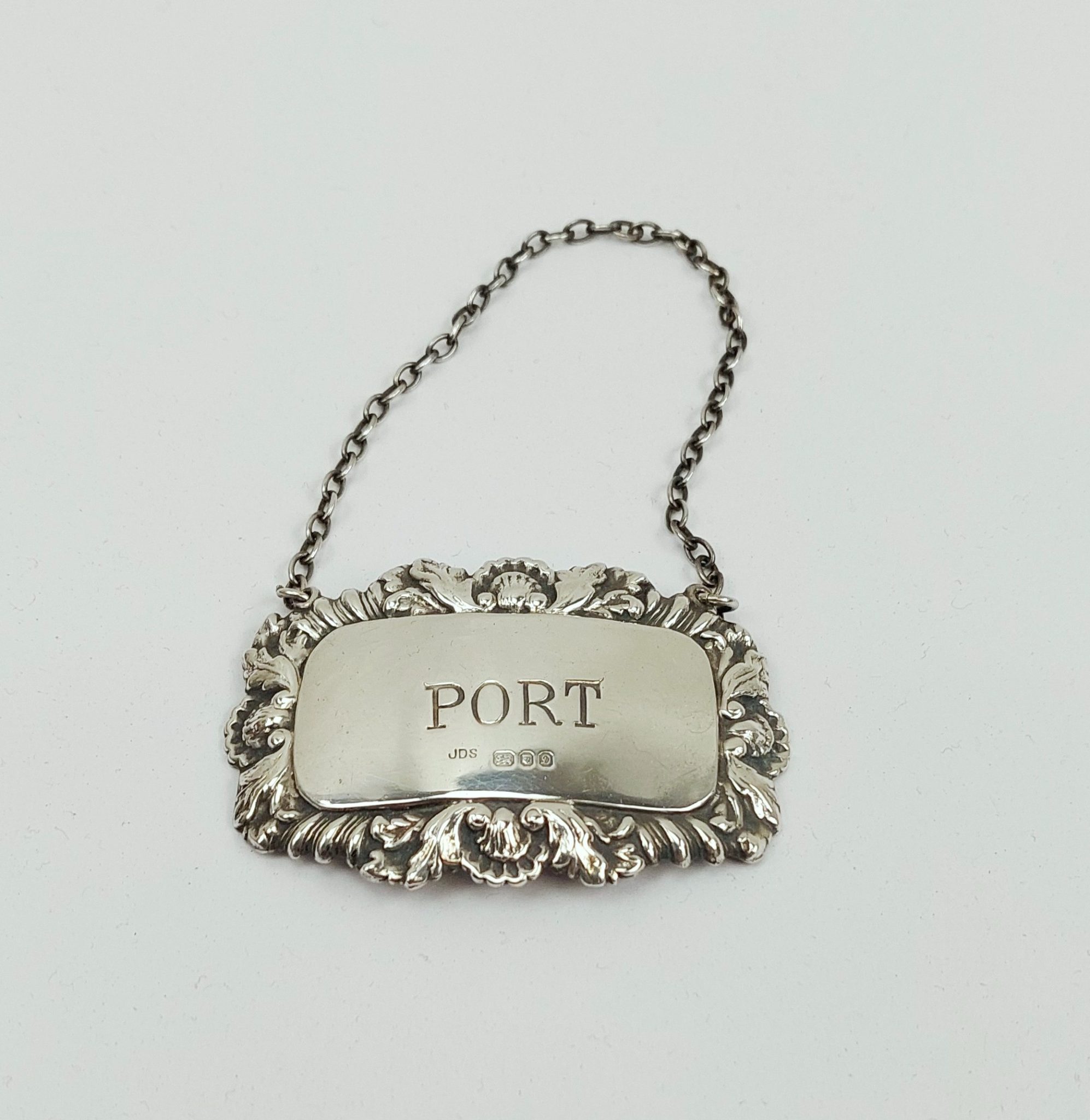 Sterling Silver Port Decanter Label London 1978 - Sally Antiques