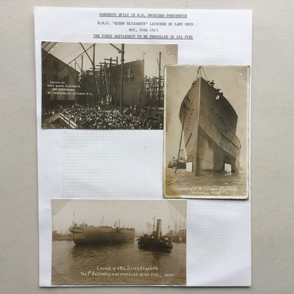 Superb collection of 19 real photo postcards: Portsmouth warships ...