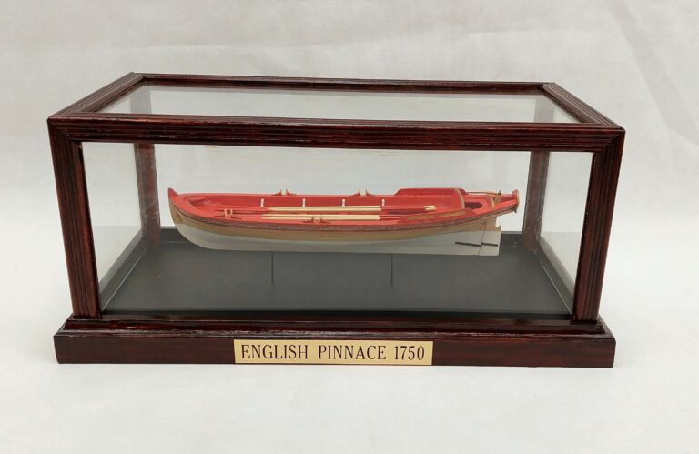Fine Cased Model Of An English Pinnace Circa 1750 - Sally Antiques
