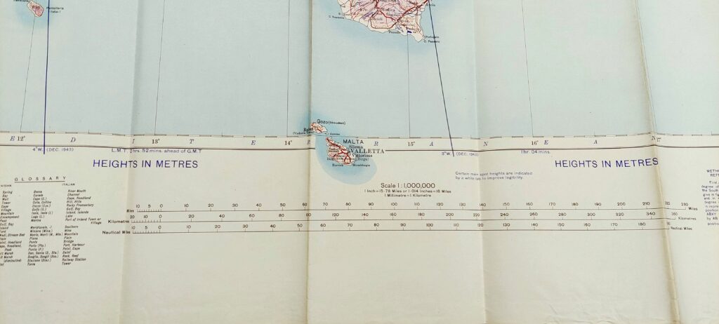Original WW2 Tunis – Palermo War Office Map No. 2758 c1944 - Sally Antiques
