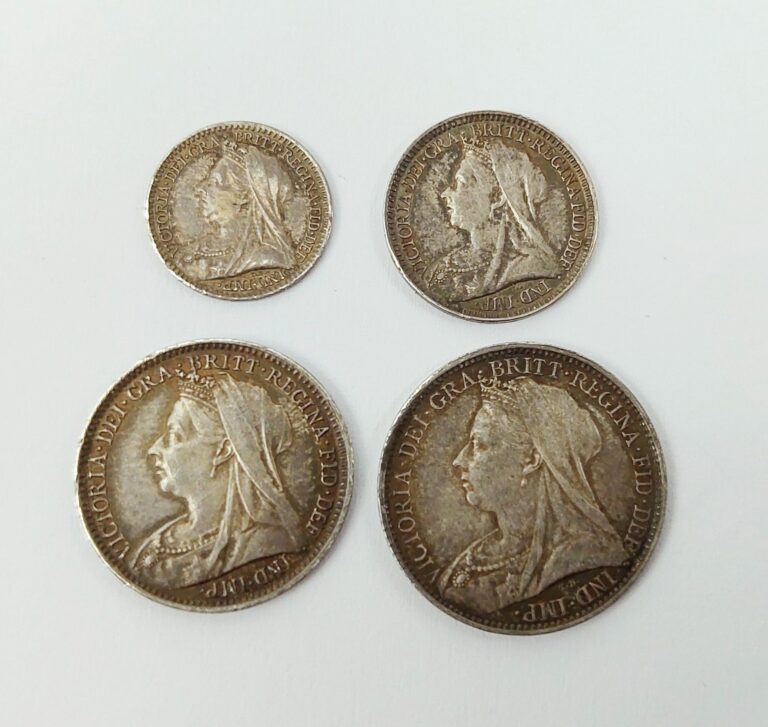 Set Of 1D 2D 3D 4D 1895 Maunday Money Coins - Sally Antiques
