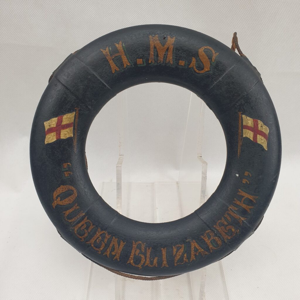WW1 HMS Queen Elizabeth Battleship Souvenir Life Ring Photograph Frame ...