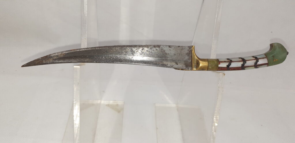 19th Indo Persian Pesh Kabz Dagger With Jade And Mother Of Pearl Grip ...