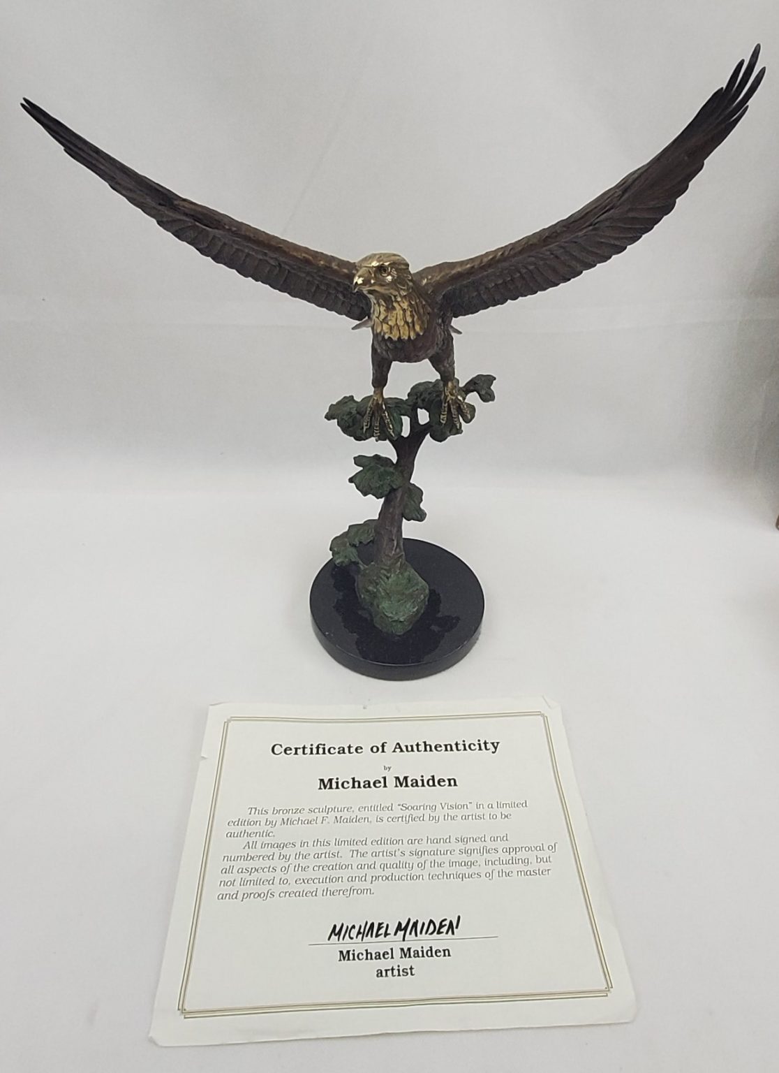 Bronze Sculpture Of An Eagle Titled ‘Soaring Vision’ By Michael Maiden ...