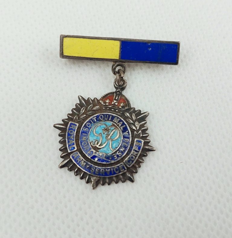 Sterling Silver & Enamel George VI Royal Army Service Corps Badge ...