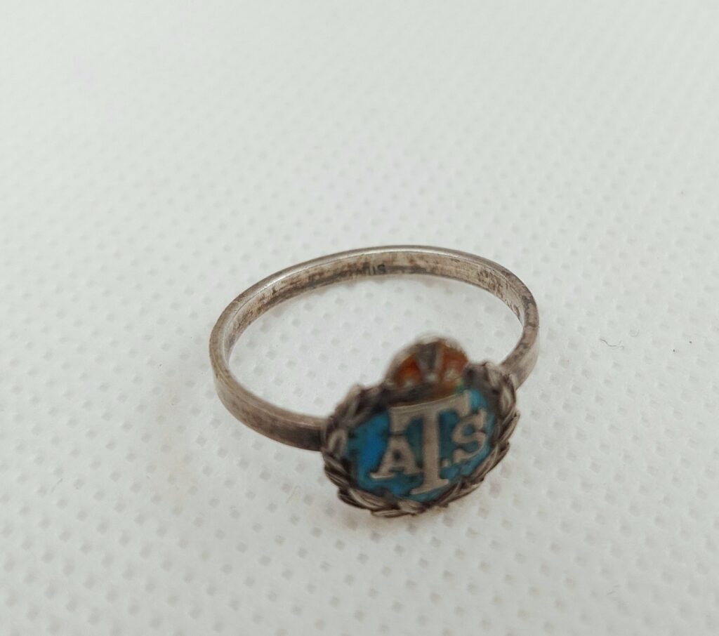 WW2 Sterling Silver & Enamel Auxiliary Territorial Service Ring - Sally ...