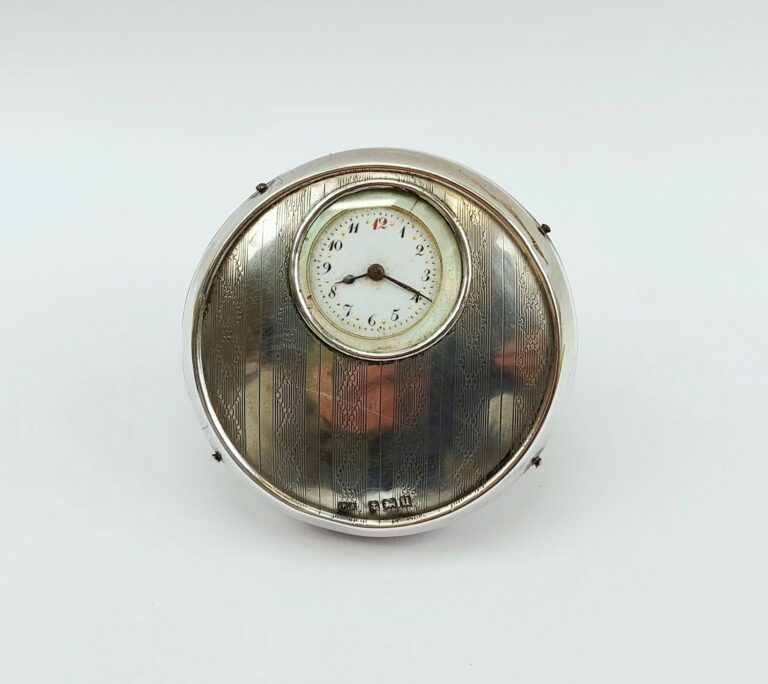 Sterling Silver Desk Clock – Birmingham 1932 - Sally Antiques
