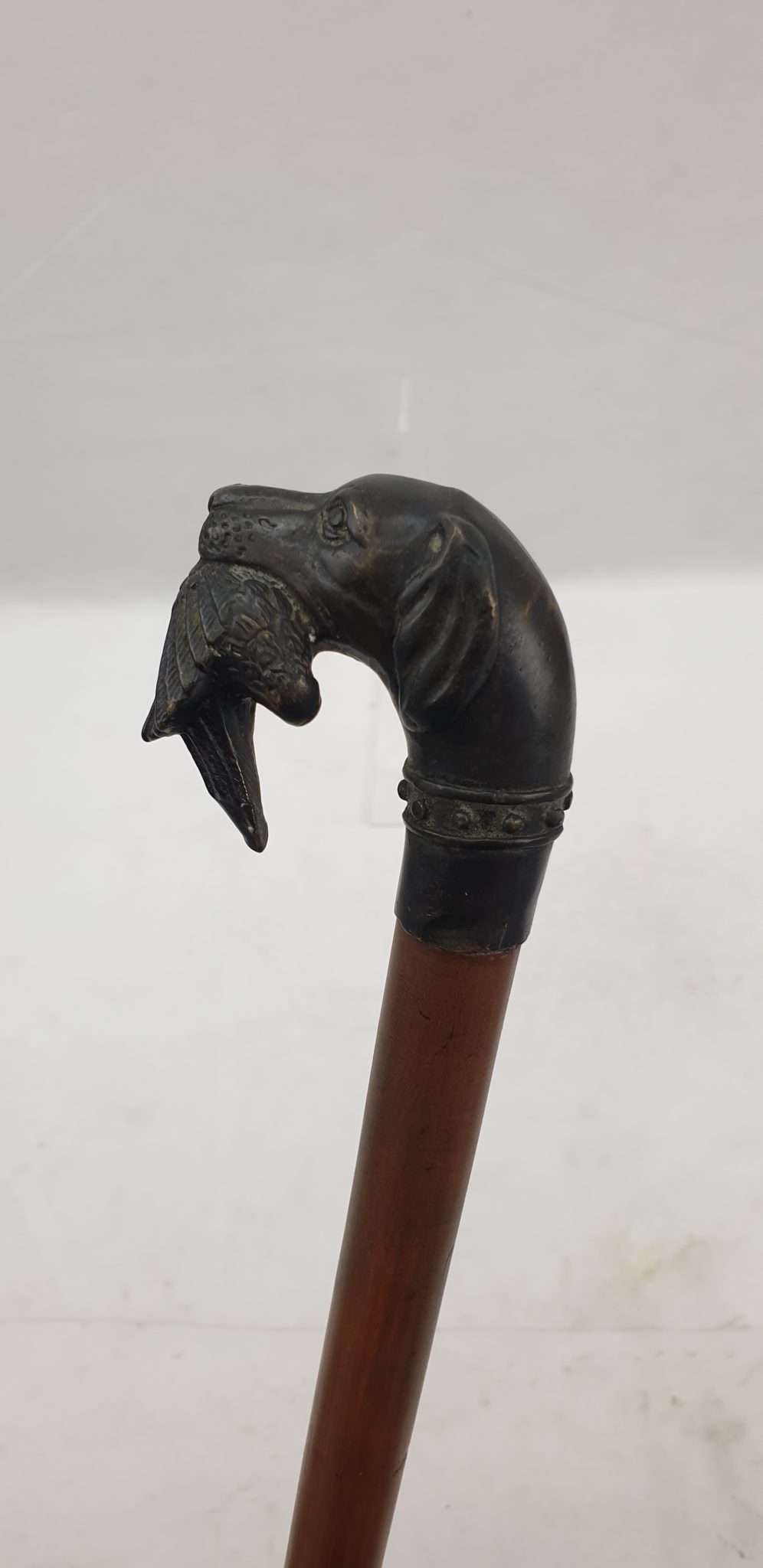 Victorian Dog Hunting Scene Walking Stick - Sally Antiques
