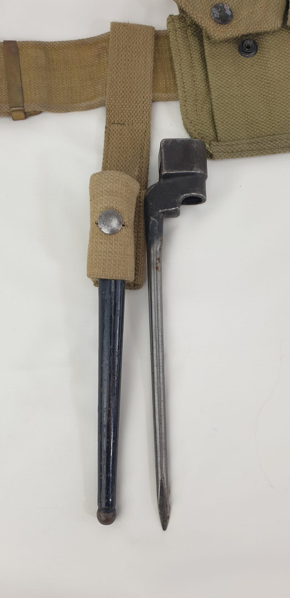 1955 British Army Webbing Belt and Bayonet - Sally Antiques