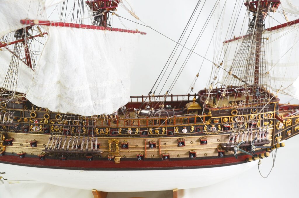 Hand Built Scale Model of HMS Sovereign Of The Seas 90 Gun Ship of the ...