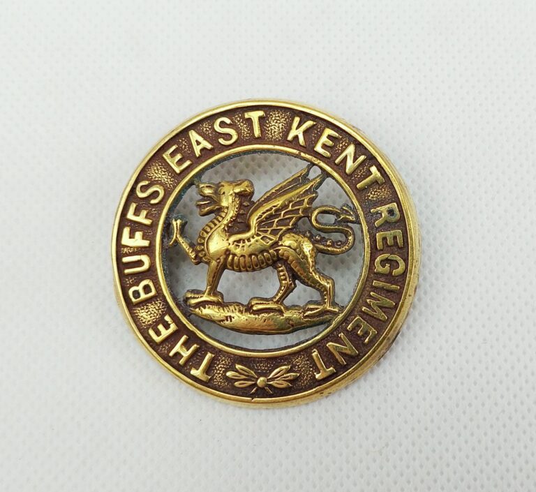 The Buffs East Kent Regiment Helmet Plate Centre - Sally Antiques
