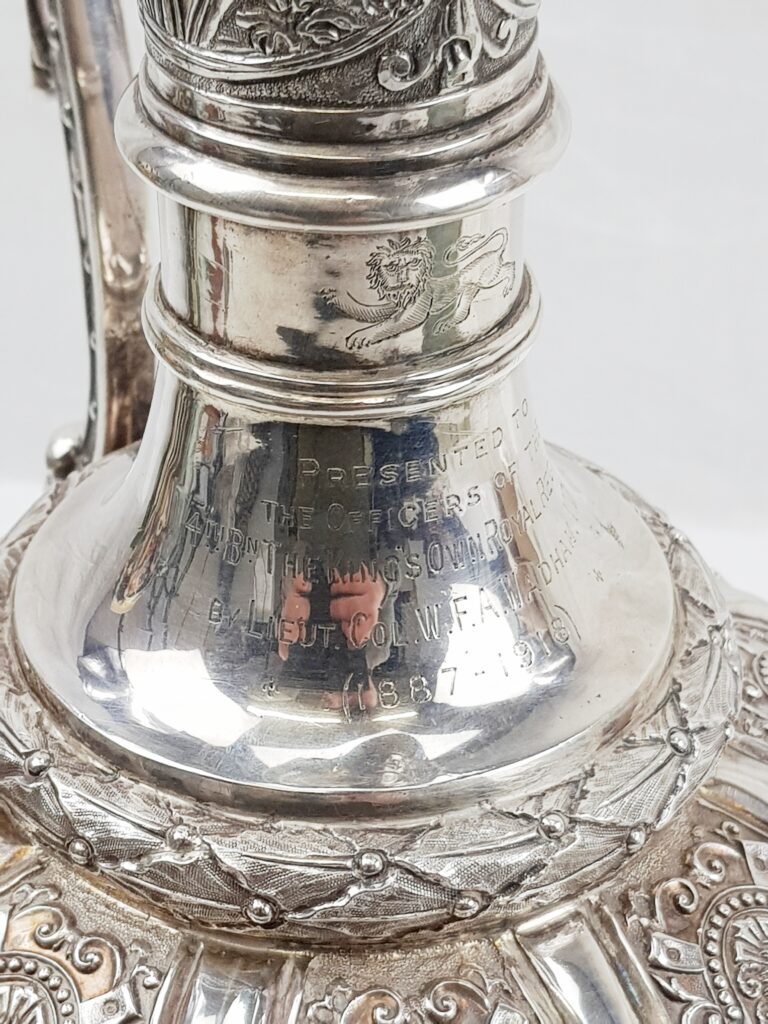Large Regimental Victorian London 1871 Silver Claret Jug By Stephen ...
