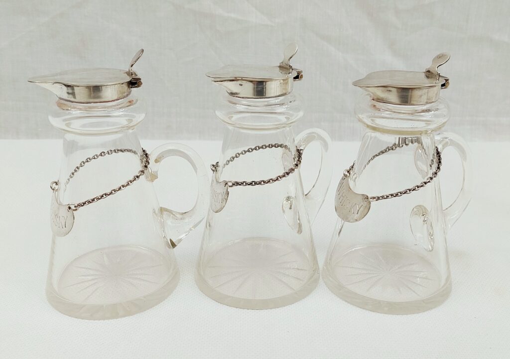 Set Of 6 Carrington & Co London 1936/7 Silver Mounted Whisky Tots With ...