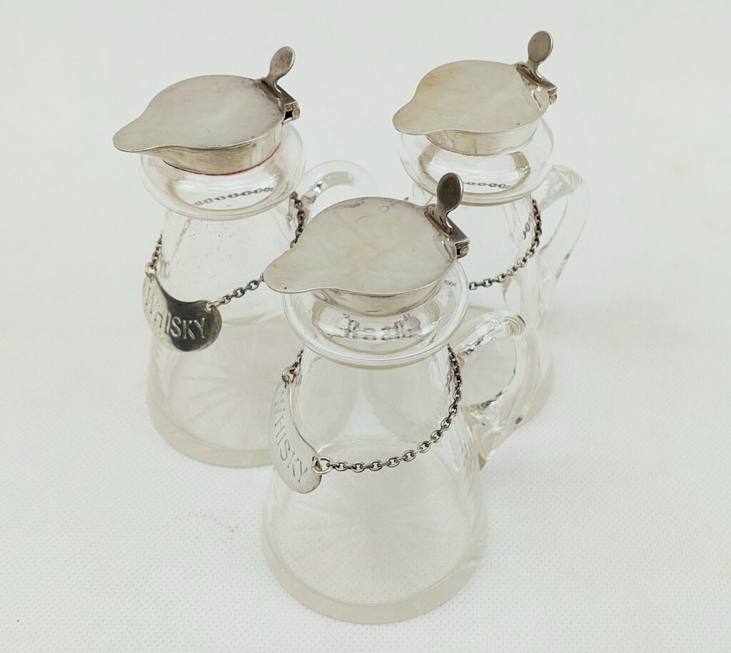 Set Of 6 Carrington & Co London 1936/7 Silver Mounted Whisky Tots With ...