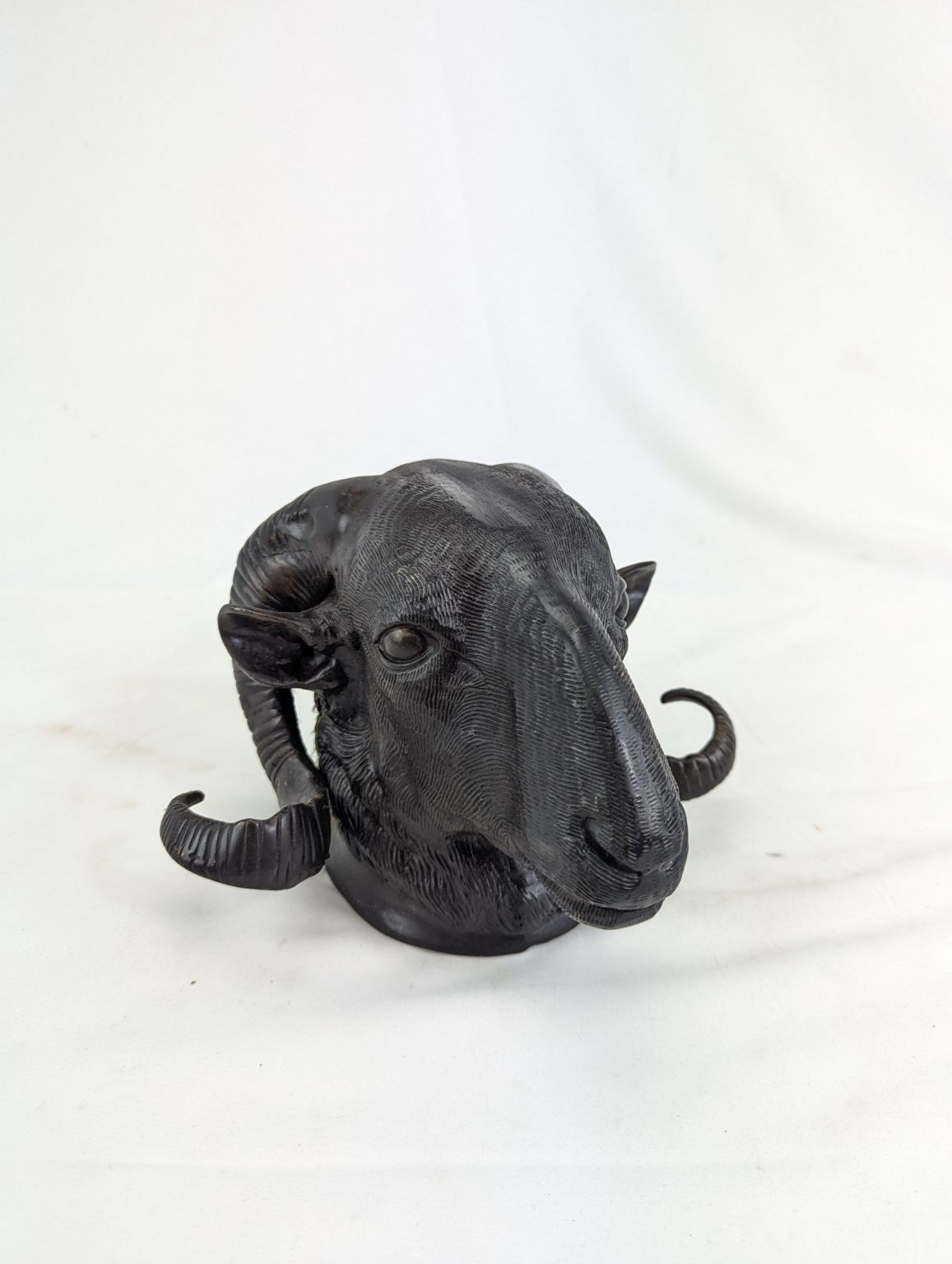 Heavy Bronze Ram’s Head #1 - Sally Antiques