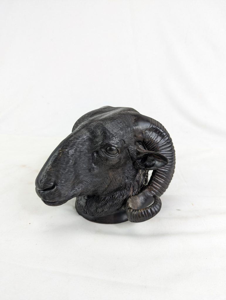 Heavy Bronze Ram’s Head #1 - Sally Antiques