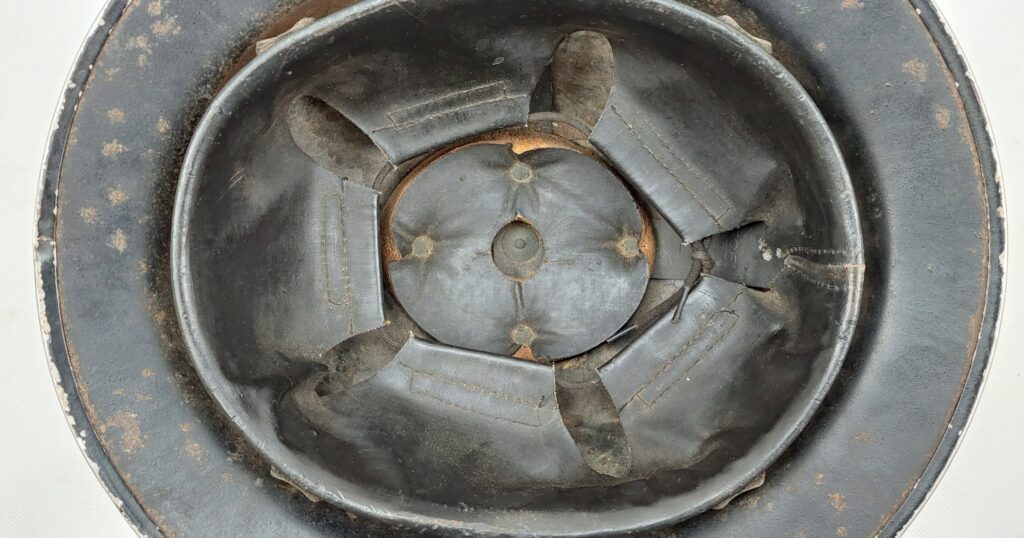 WW2 Brodie Helmet With Liner And Chinstrap - Sally Antiques