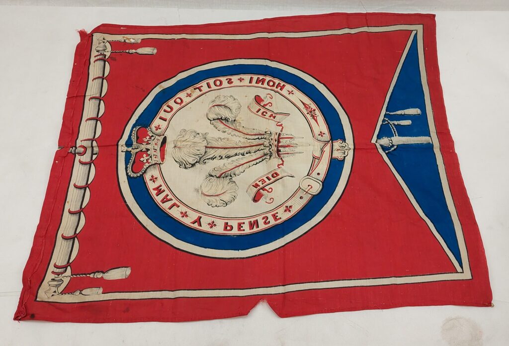Victorian Prince of Wales Feathers Flag - Sally Antiques