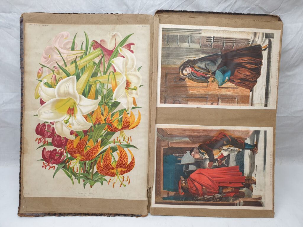 Large Victorian Album Containing Numerous Chromolithograph Prints ...