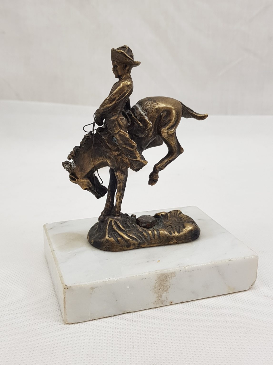 1940s Remington Bronze Cowboy Car Mascot - Sally Antiques