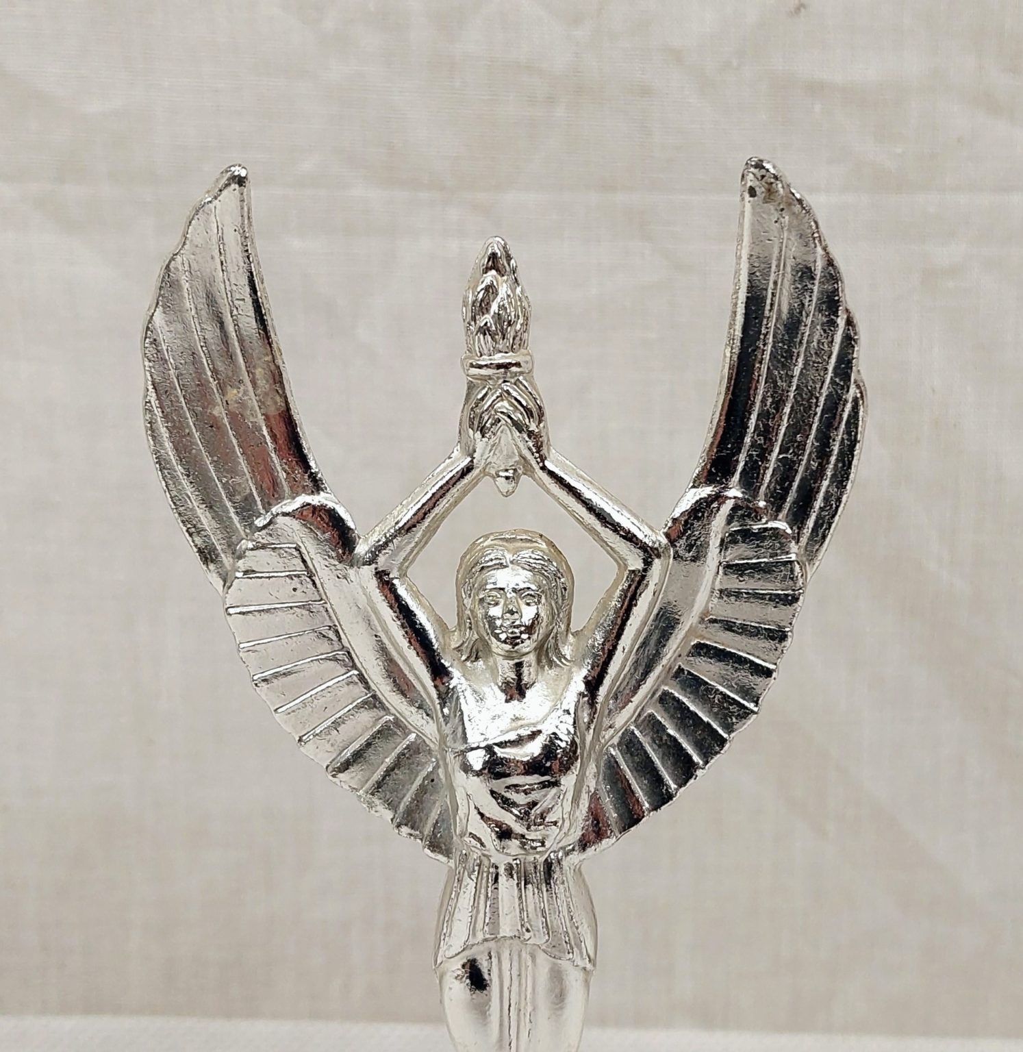 1970s Chromed Winged Lady Car Mascot - Sally Antiques